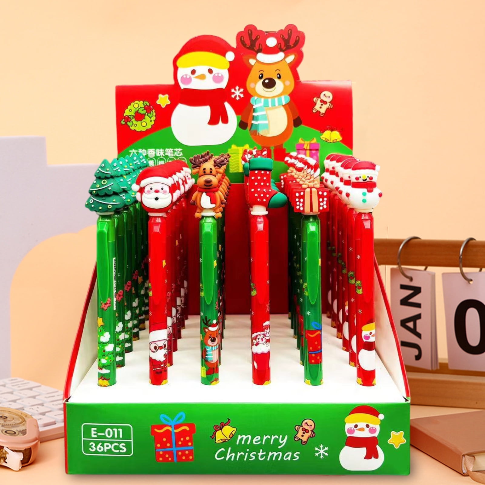 36 Pcs Christmas Gel Pen 0.5mm Tip Fragrance Ink Pen Push Type Pen ...