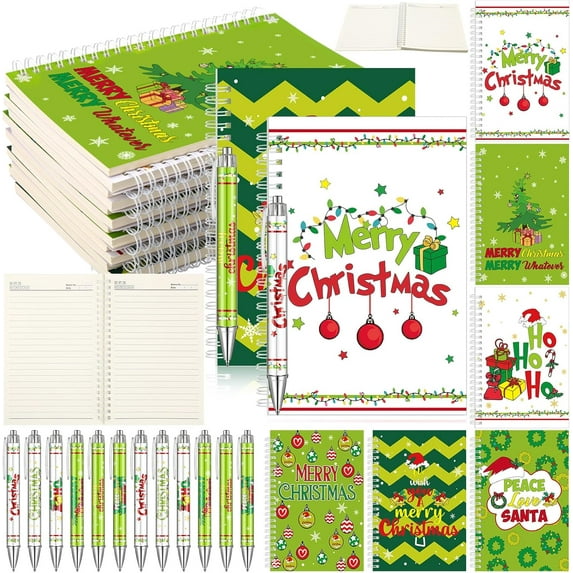 36 Pcs Christmas Notepads with Pens Notebook Merry Christmas Memo Cute ...