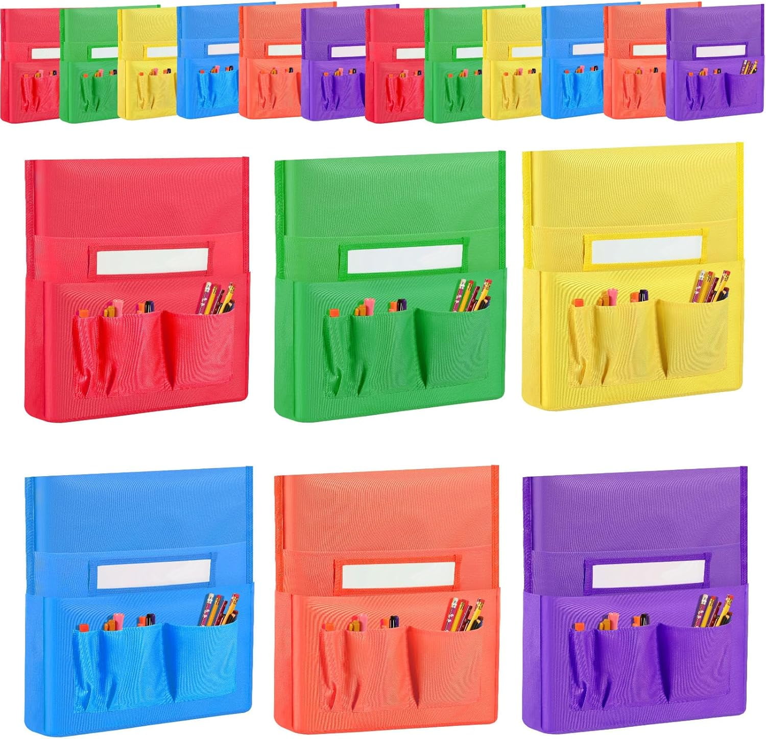 36 Pcs Classroom Chair Pockets 19 x 15.5'' Chairback Pocket with 6 ...