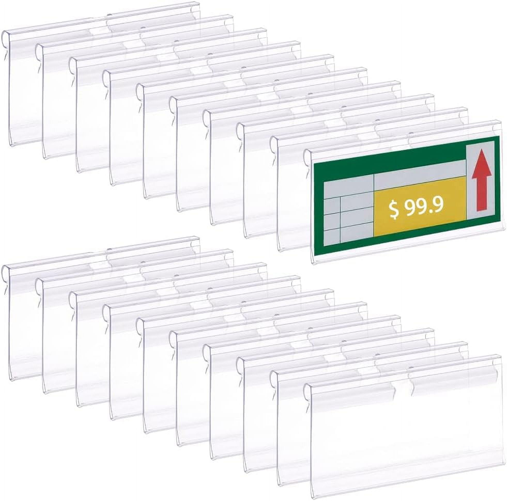 36 Pcs Clear Plastic Label Holder 1.65x3.15 Inch Price Tag Label Holder ...