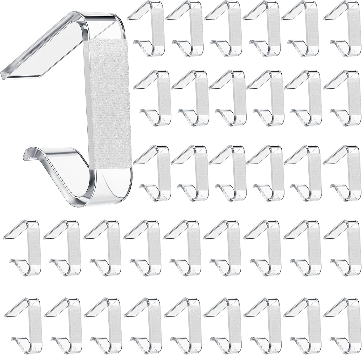 36 Pcs Clear Table Skirting Clips with Hook and Loop Plastic Tablecloth ...