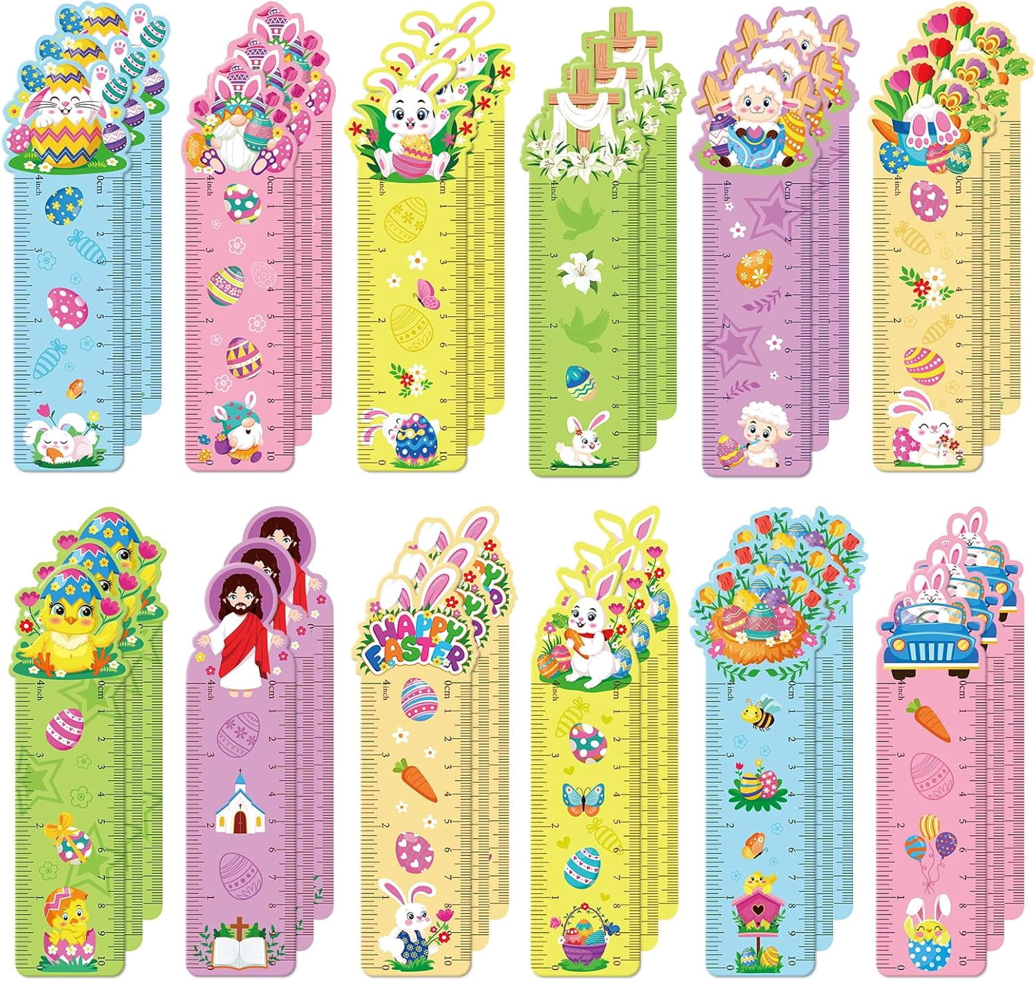 "36 Pcs Easter Bookmarks, Double-Side Printing Paper Page Markers ...