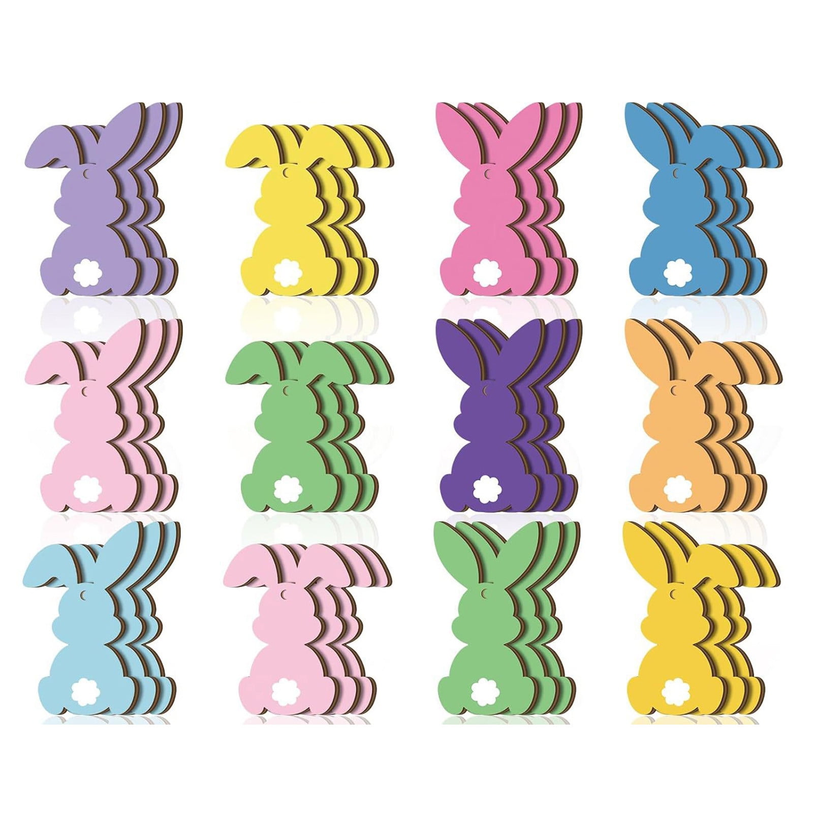 36 Pcs Easter Bunny Cutouts Paper Bulletin Board Decorations Small Cute ...