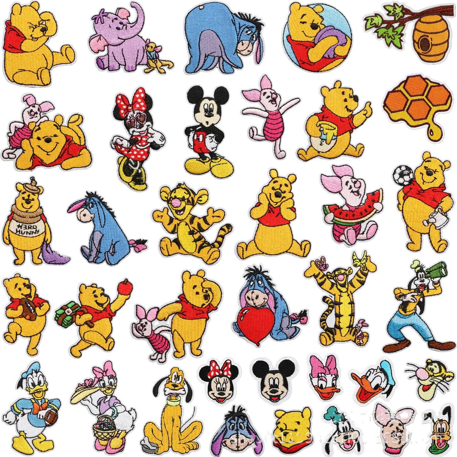 36 Pcs Embroidered Pooh On Patches for Clothing, Embroidered applique ...