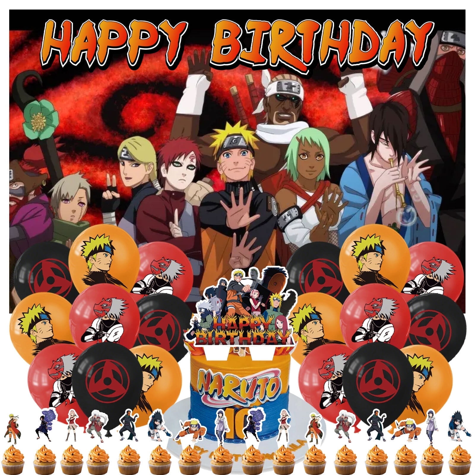 36-Pcs For Naruto Cartoon-Themed Party Decoration Set – Includes ...