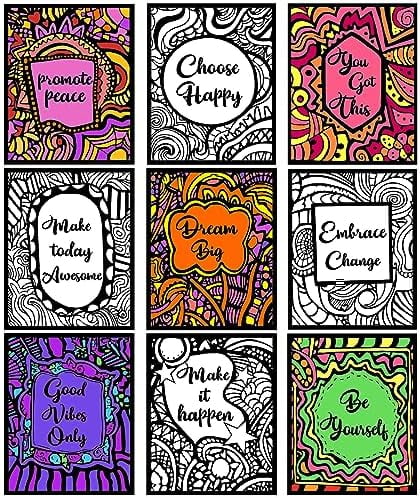 36 Pcs Fuzzy Velvet Coloring Poster 8 x 10 Inches Inspirational Quotes ...