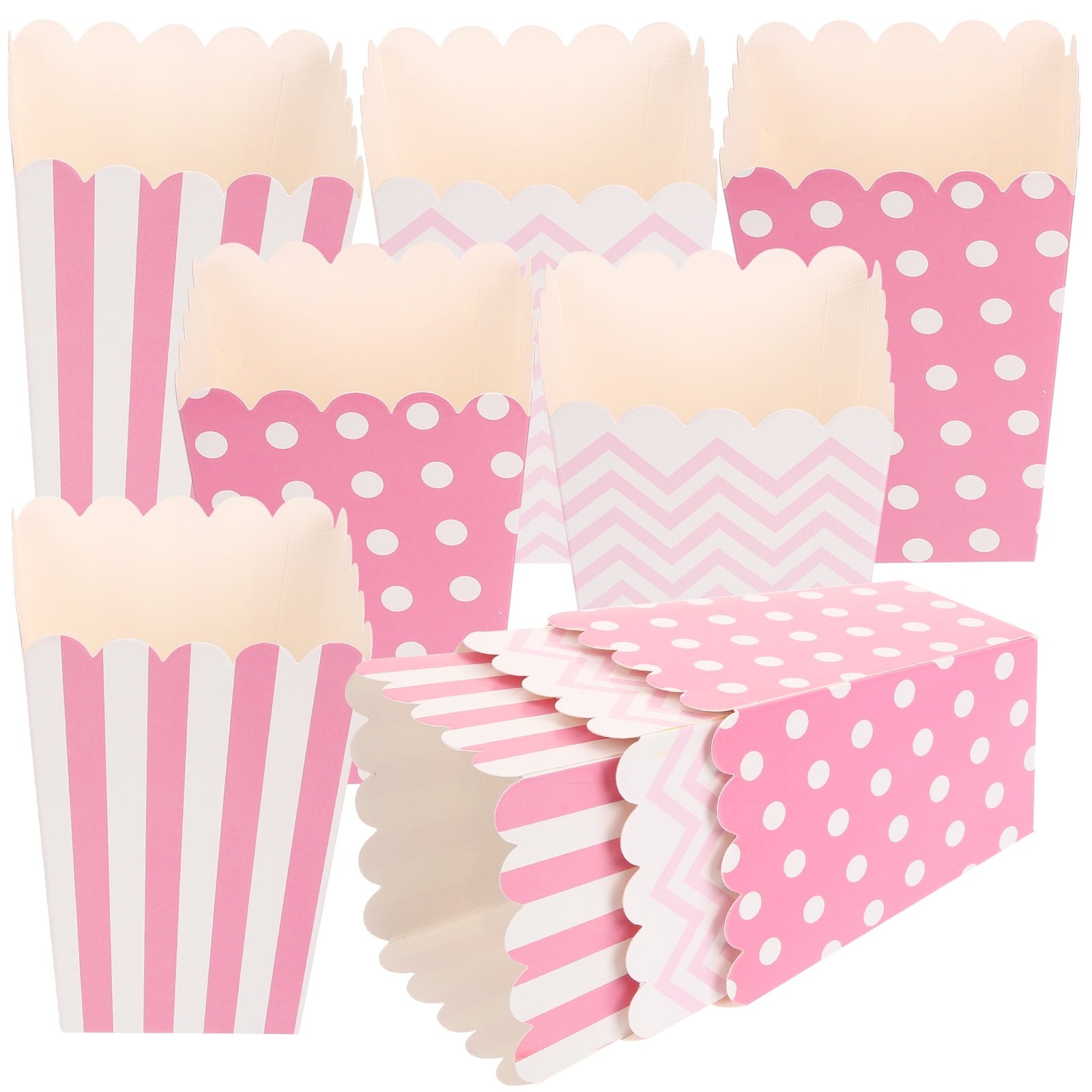 36pcs Decorative Paper Popcorn Boxes with Dots and Stripes for Party ...