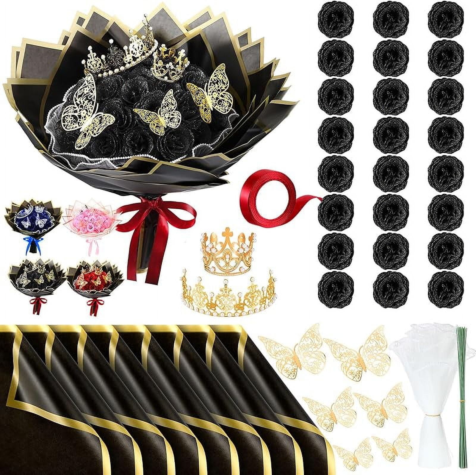 36 Pcs Glitter Roses Bouquet Mother Artificial Rose Flowers Bouquet Mom ...