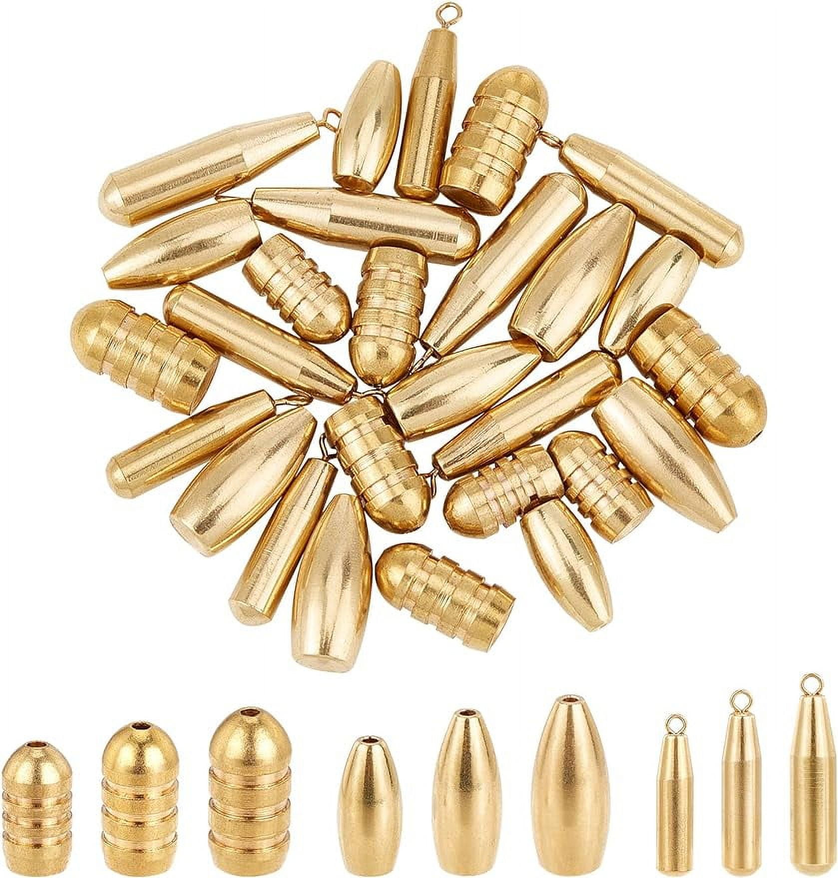 36 Pcs Golden Brass Bullet Weight 9 Styles Threaded Copper Bullet ...