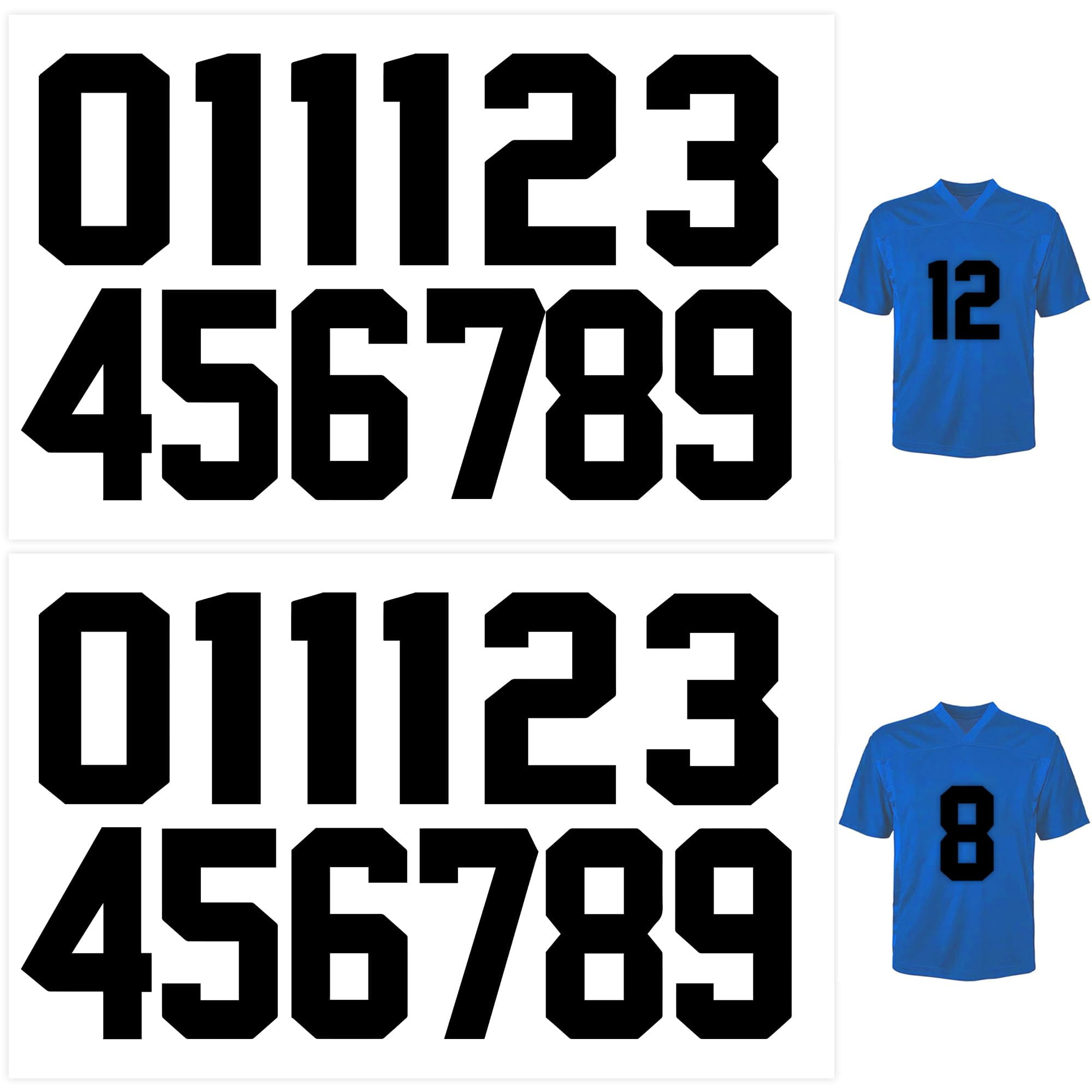 36 Pcs Iron on Numbers 8 Inch Jersey Heat Transfer Numbers Big 0-9 ...