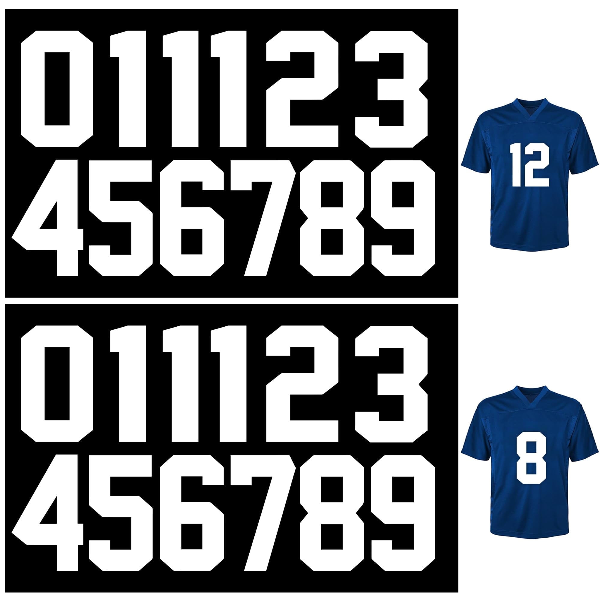 36 Pcs Iron on Numbers 8 Inch Jersey Heat Transfer Numbers Big 0-9 ...