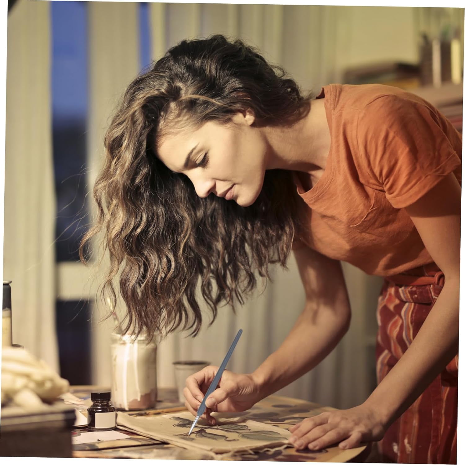 36 Pcs Langhao Hook Line Pen Model Painting Fine Tip Paint Brush ...