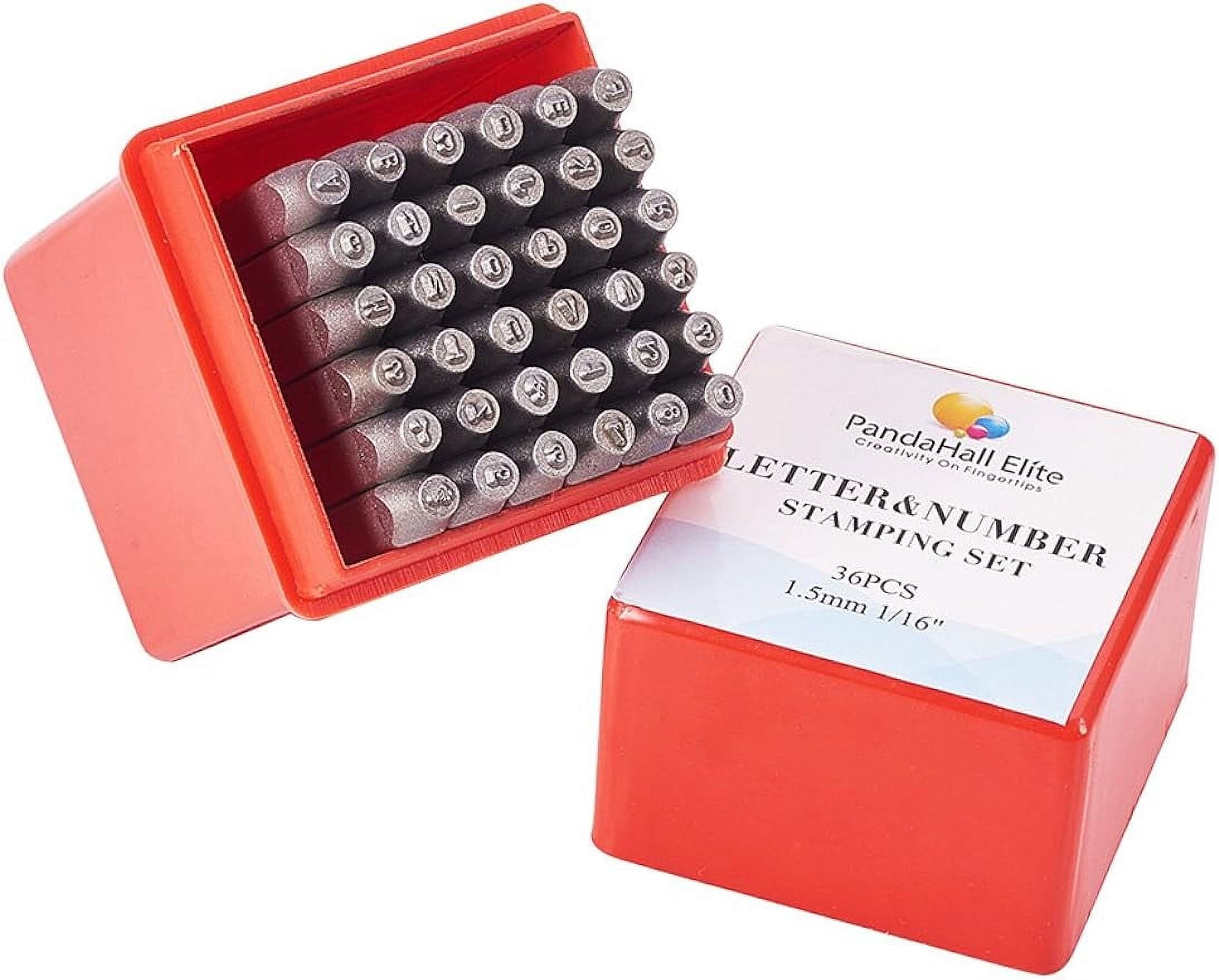 36 Pcs Letter and Number Metal Stamp Set 1/20 inch 1.5mm Alphabet A-Z ...