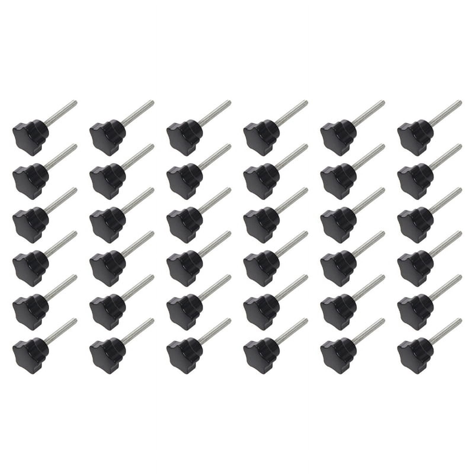 36 Pcs M6 X 50 mm Locking Star-Shaped Plastic Male Thread Knob Grip ...