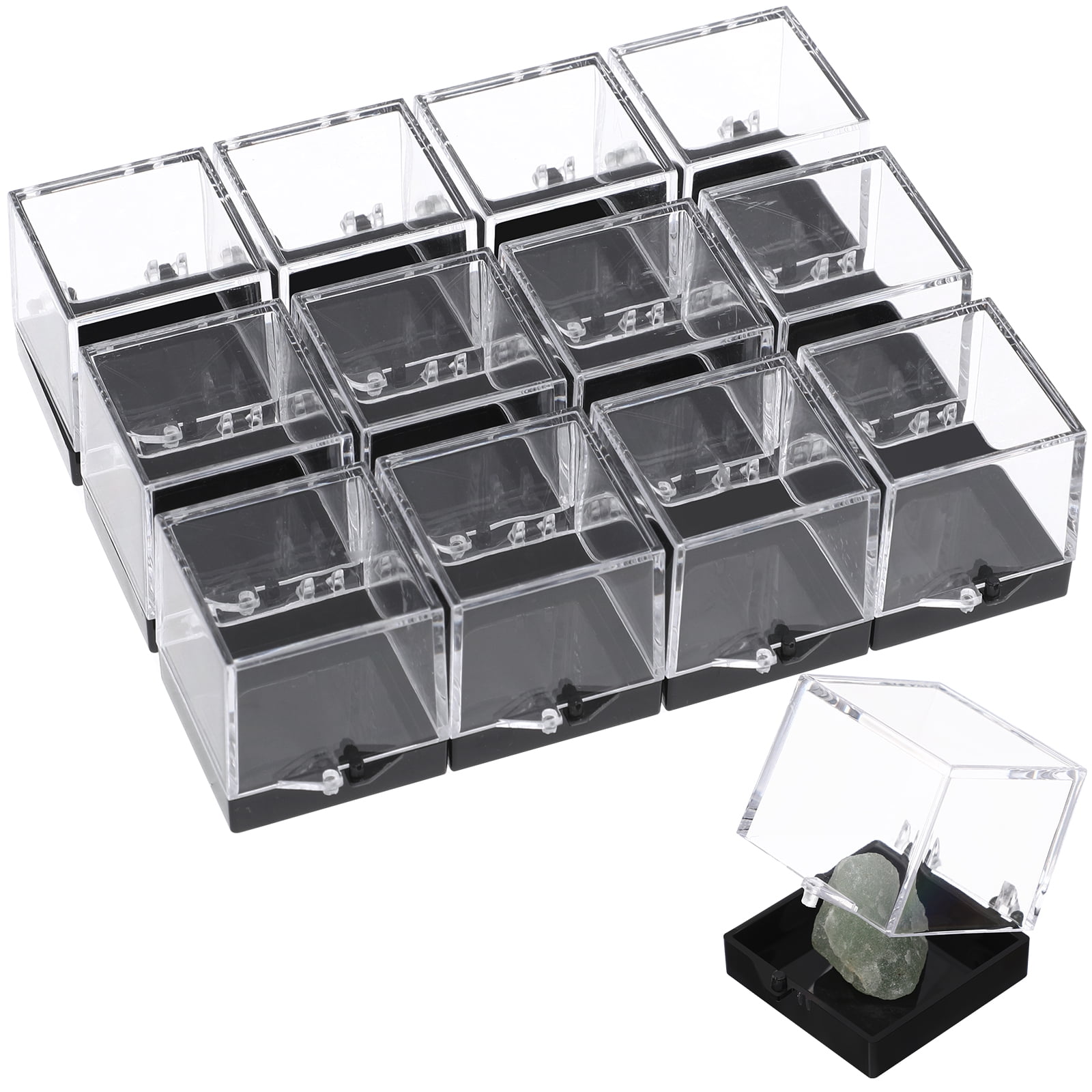 36 Pcs Mineral Standard Display Box Display Shelf Rock Specimen Case ...