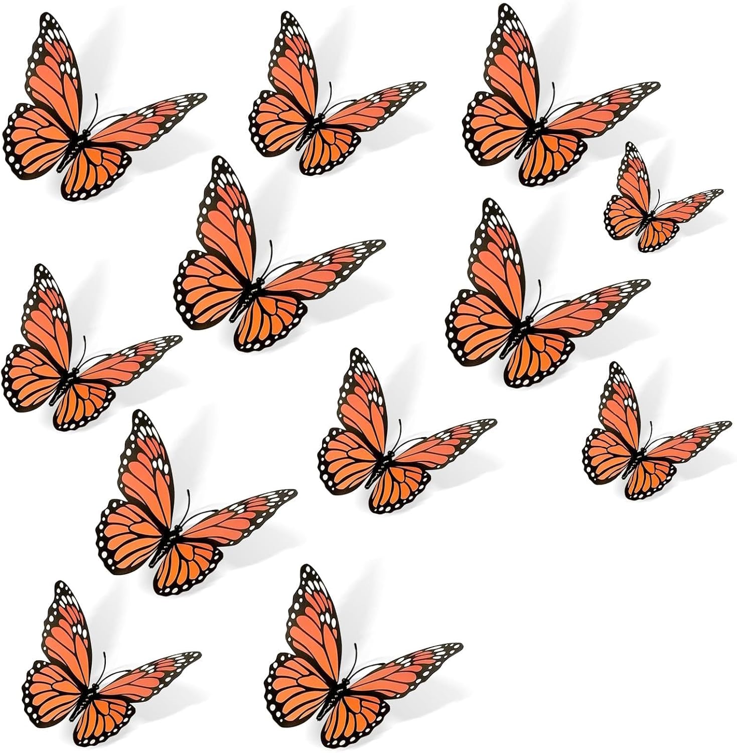 36 Pcs Monarch Butterfly Decoration，5 Size Artificial Fake Butterflies ...