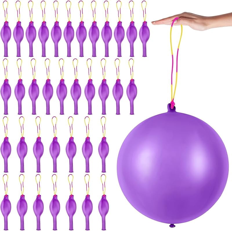 36 Pcs Pink Punch Balloons Bounce with Rubber Band Handle Punching ...
