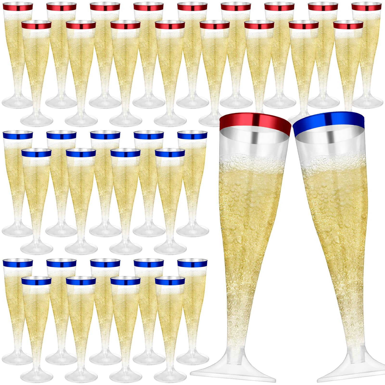 36 Pcs Plastic Champagne Flutes 4.5 oz Clear Disposable Wine Glasses ...