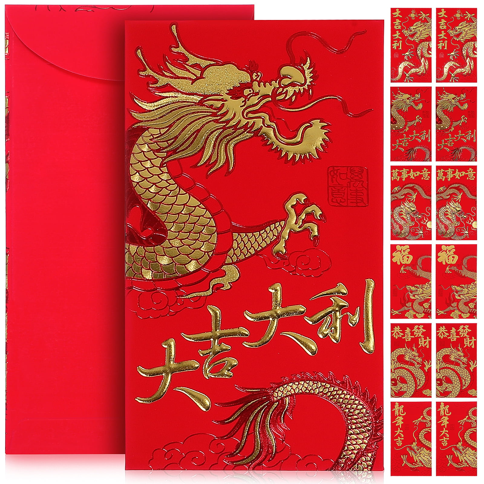 36 Pcs Plush in Total) Large Quantity Red Envelopes Auspicious Designs ...