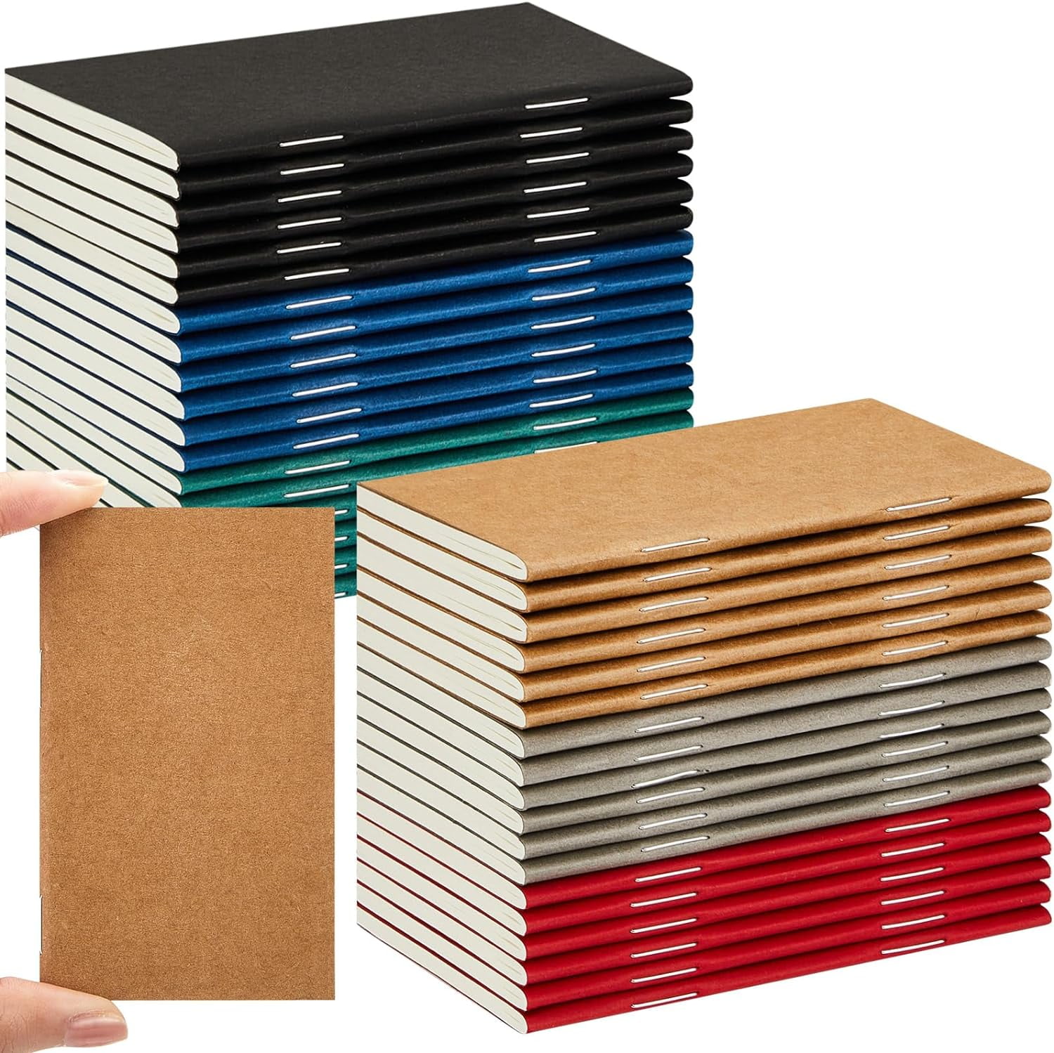 36 Pcs Pocket Notebook Mini Journal 2.5" x 4" Kraft Paper Mini ...