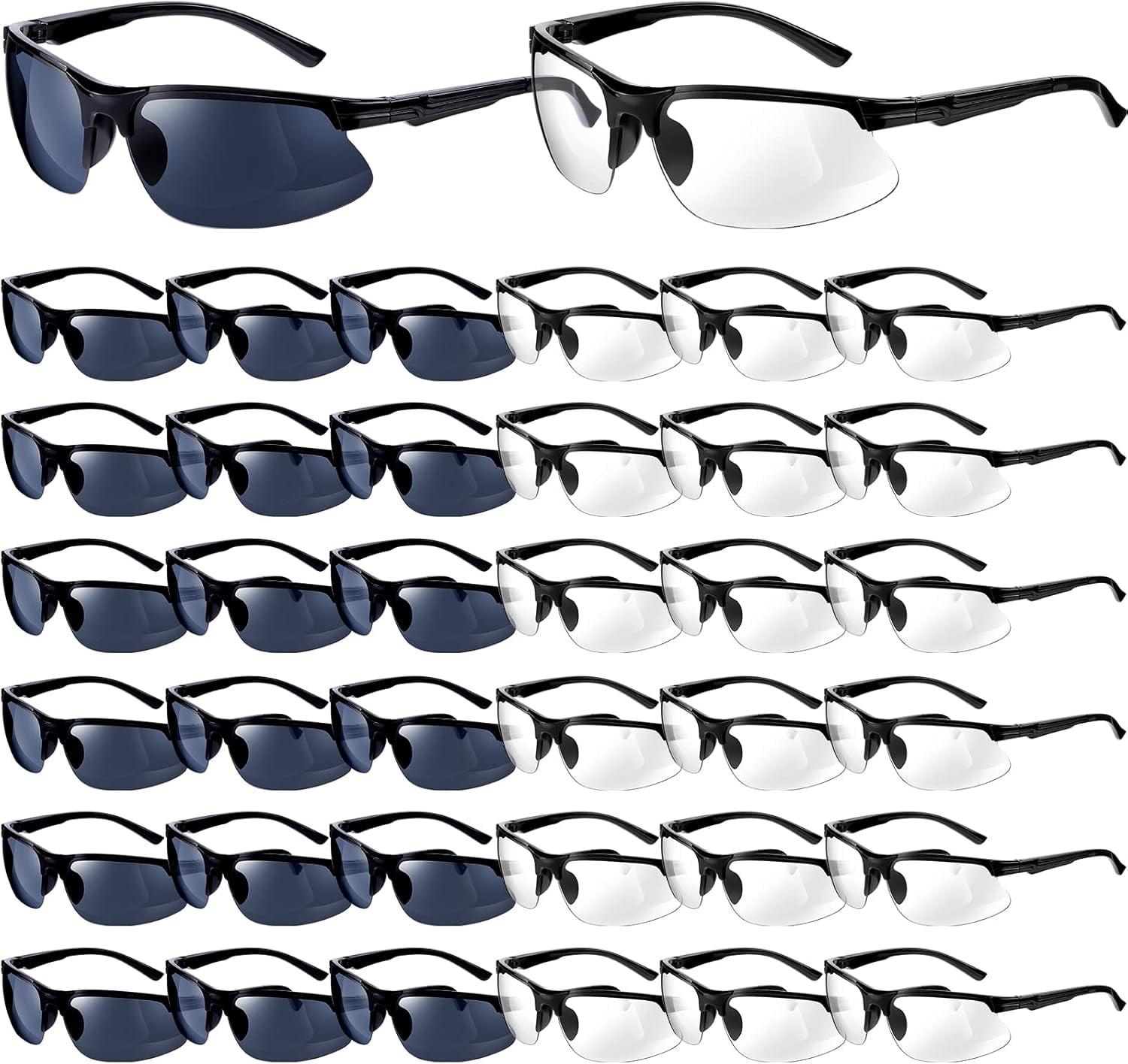36 Pcs Protective Safety Goggles with Scratch-Resistant Lens in Black ...