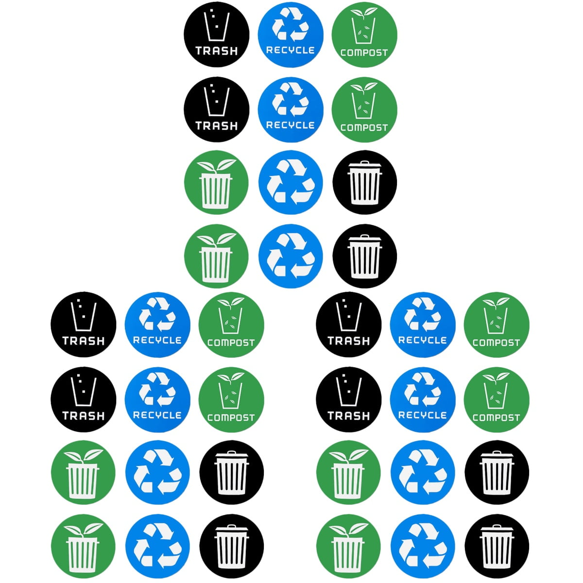 36 Pcs Recycle Sticker Trash Bin Label Garbage Sorting Stickers Bins ...