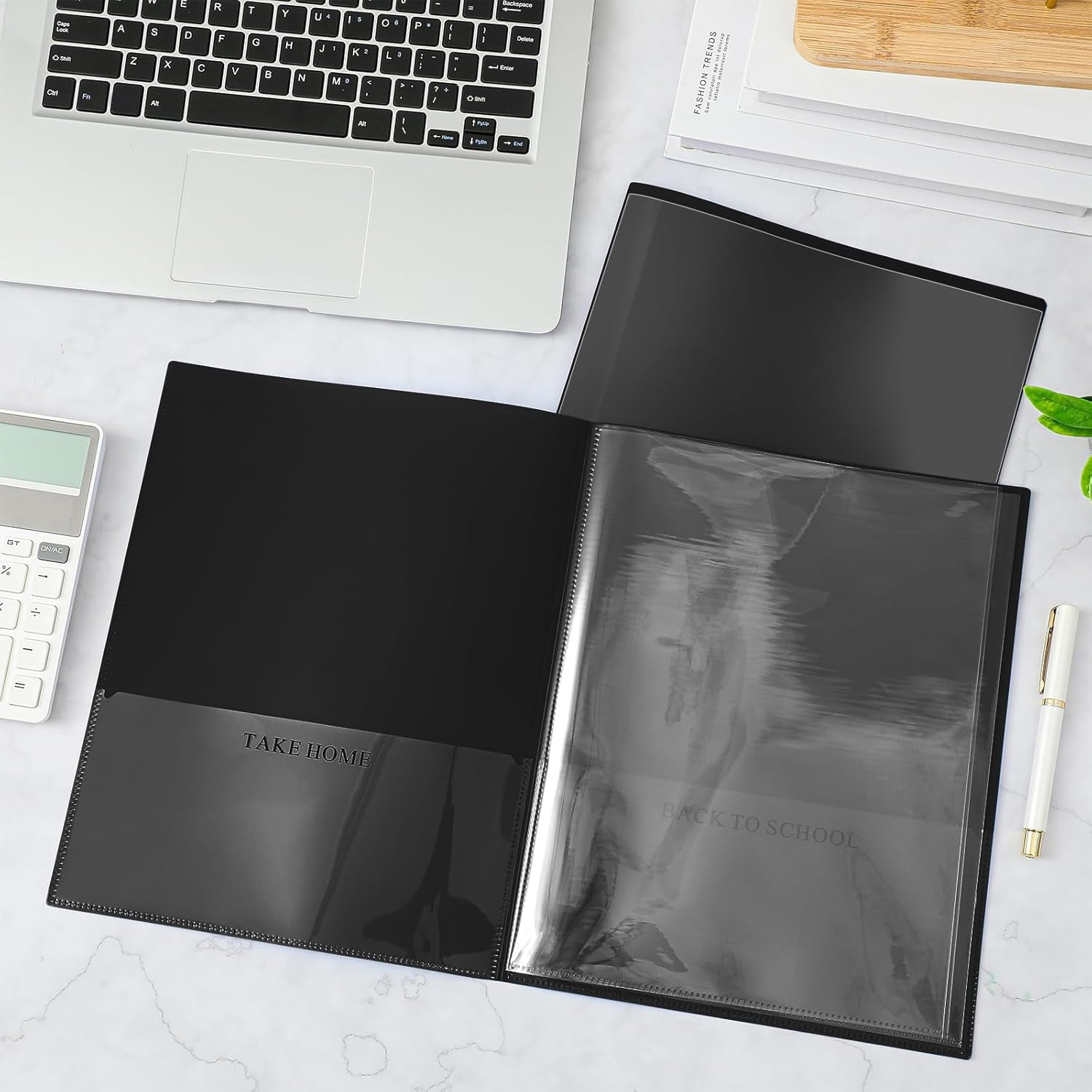 36 Pcs School and Home 2 Pocket Folders with 4 Clear Inner Pockets ...
