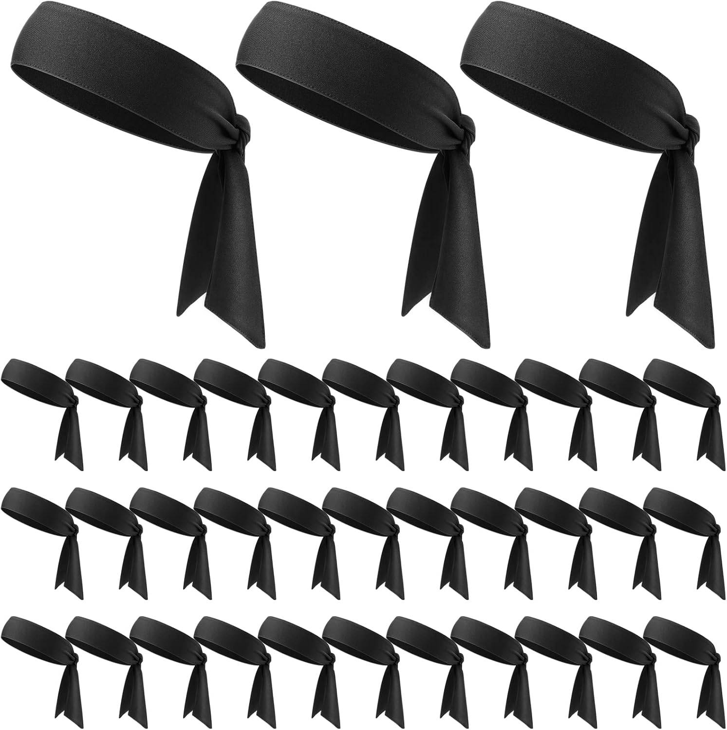 36 Pcs Sport Head Ties Headbands Ninja Headbands Workout Sweatbands Non ...