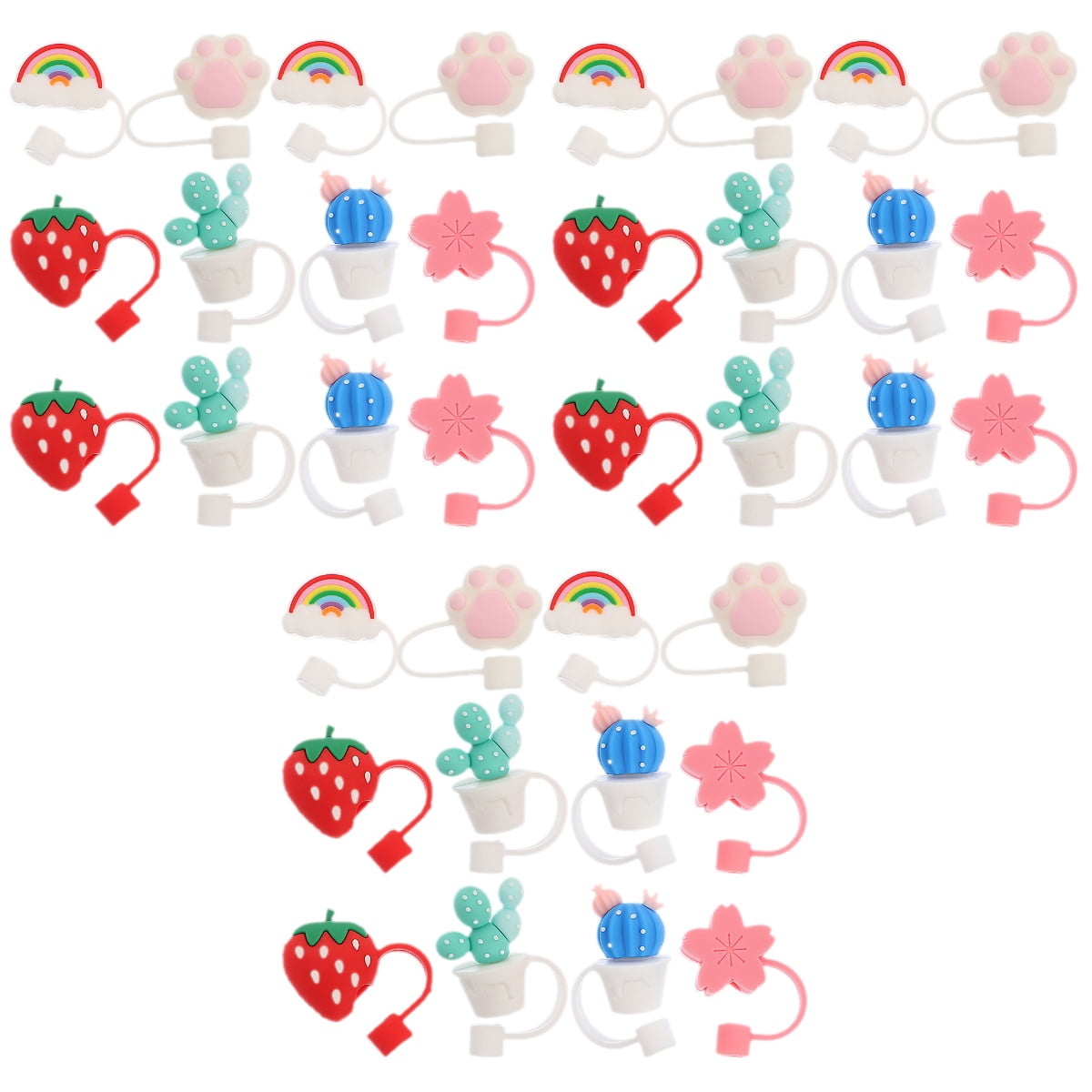 36 Pcs Straw Dust Plug Strawberry Decor Straw Caps Kids Rewards Party ...