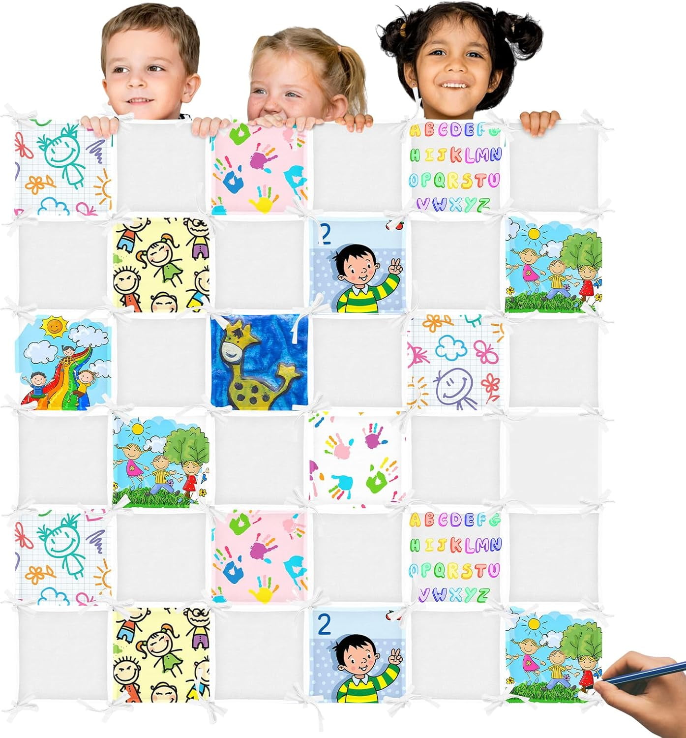 36 Pcs Tie Quilt Blanket Kit for Kids DIY Back to School Crafts Blanket ...