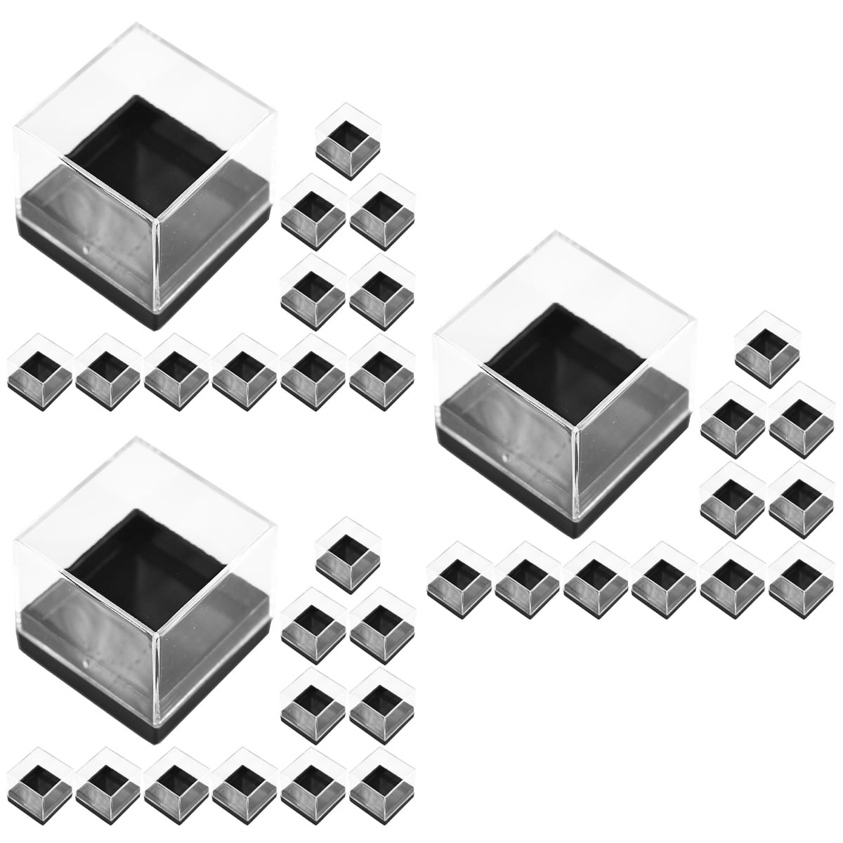 36 Pcs Trash Can Clear Plastic Storage Bins for with Lid Mineral ...