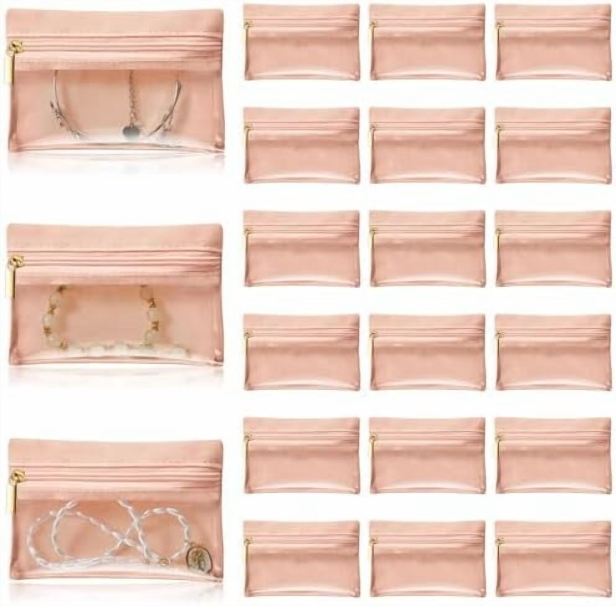 36 Pcs Travel Jewelry Bag Bulk Zipper Jewelry Pouch Flannel Portable ...