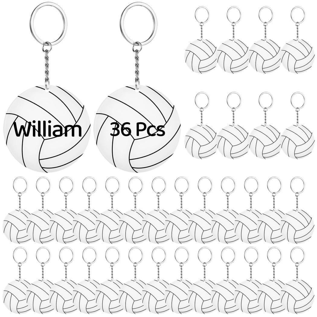 36 Pcs Volleyball Keychain Bulks, Double Sided Acrylic Keychains, Cute ...