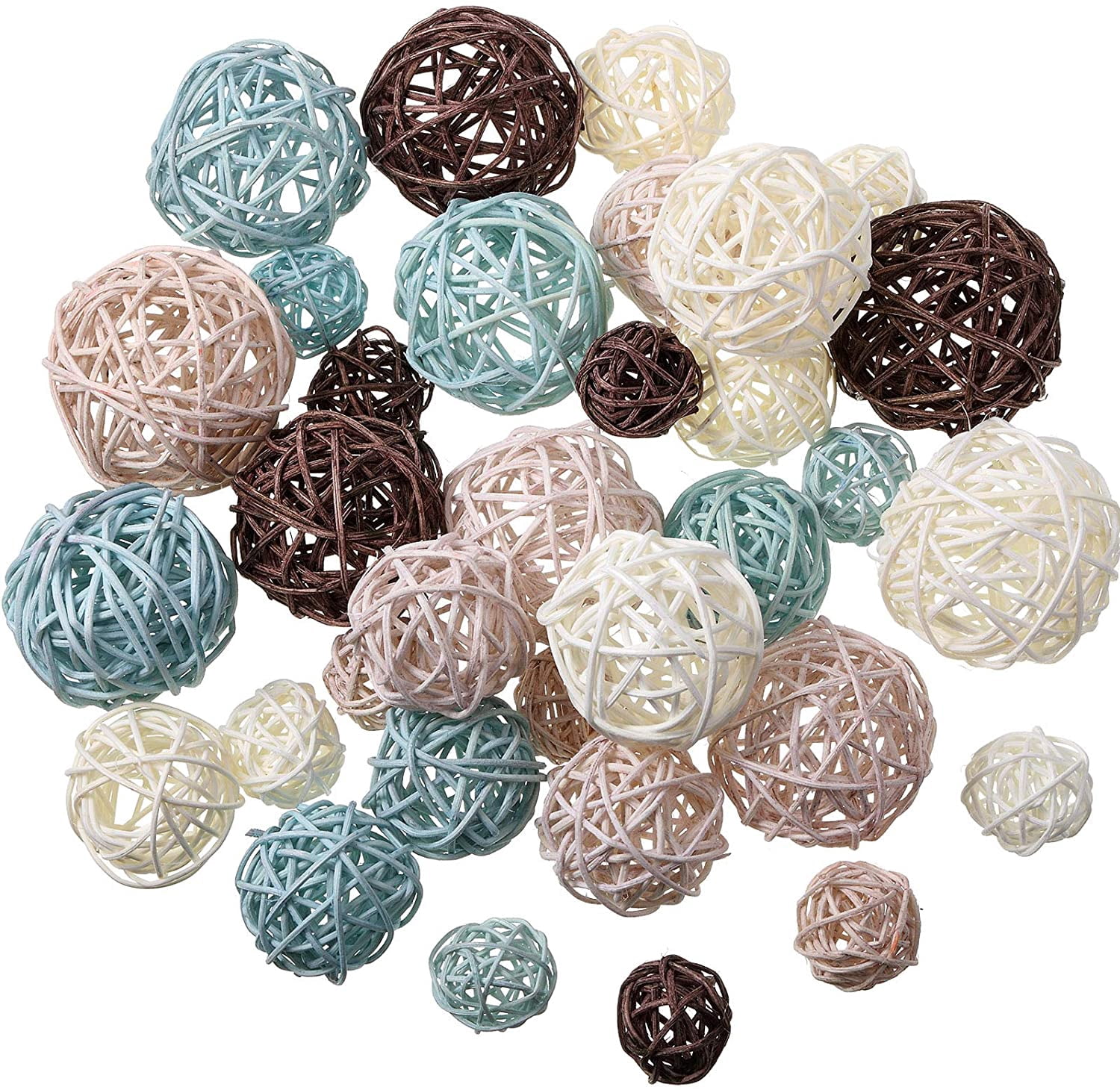 36 Pcs Wicker Rattan Balls Decorative Balls for Vase Centerpiece Bowls ...