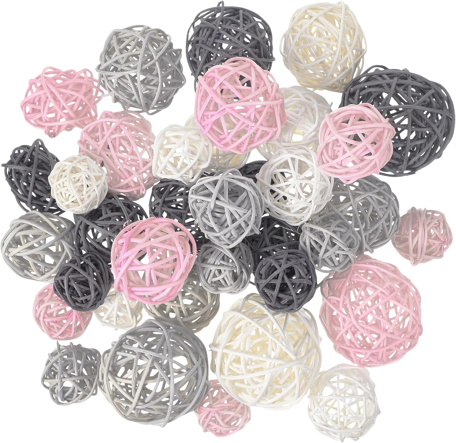 36 Pcs Wicker Rattan Balls Decorative Balls for Vase Centerpiece Bowls ...
