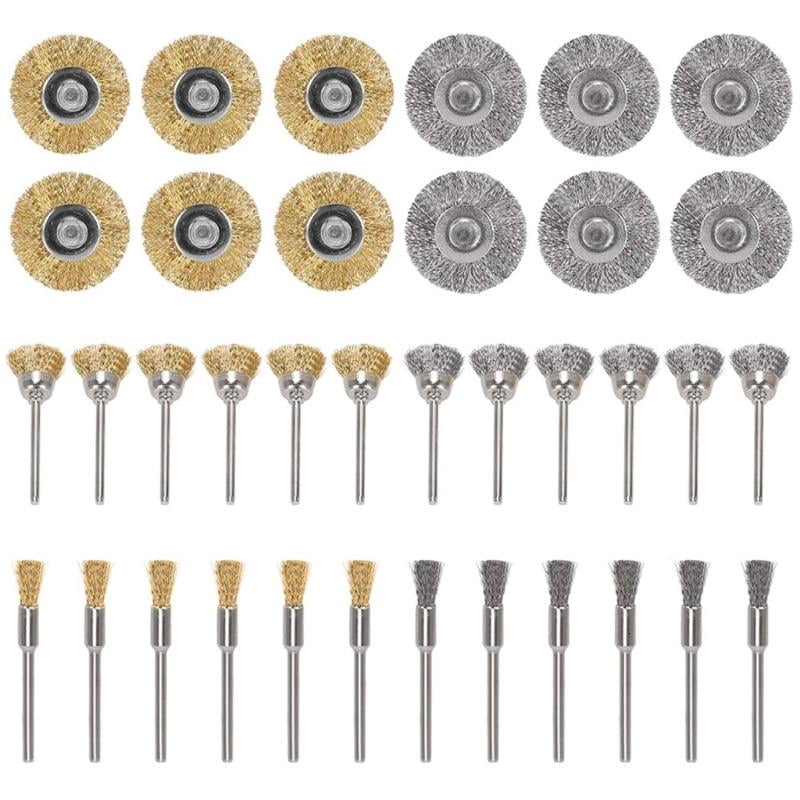 ANXPTIME 36 Pcs Wire Brush Steel Wire Wheel Brushes Cup Pen Set 3mm ...