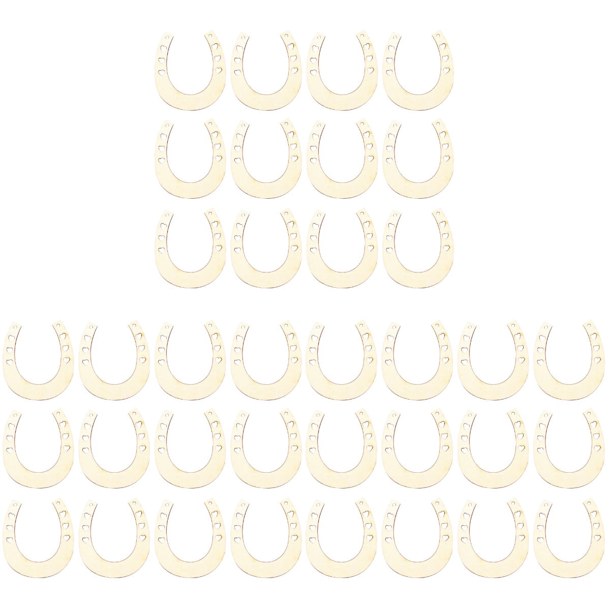 36 Pcs Wood Chips Horseshoe Shaped Wooden Clips Carving Graffiti Craft ...