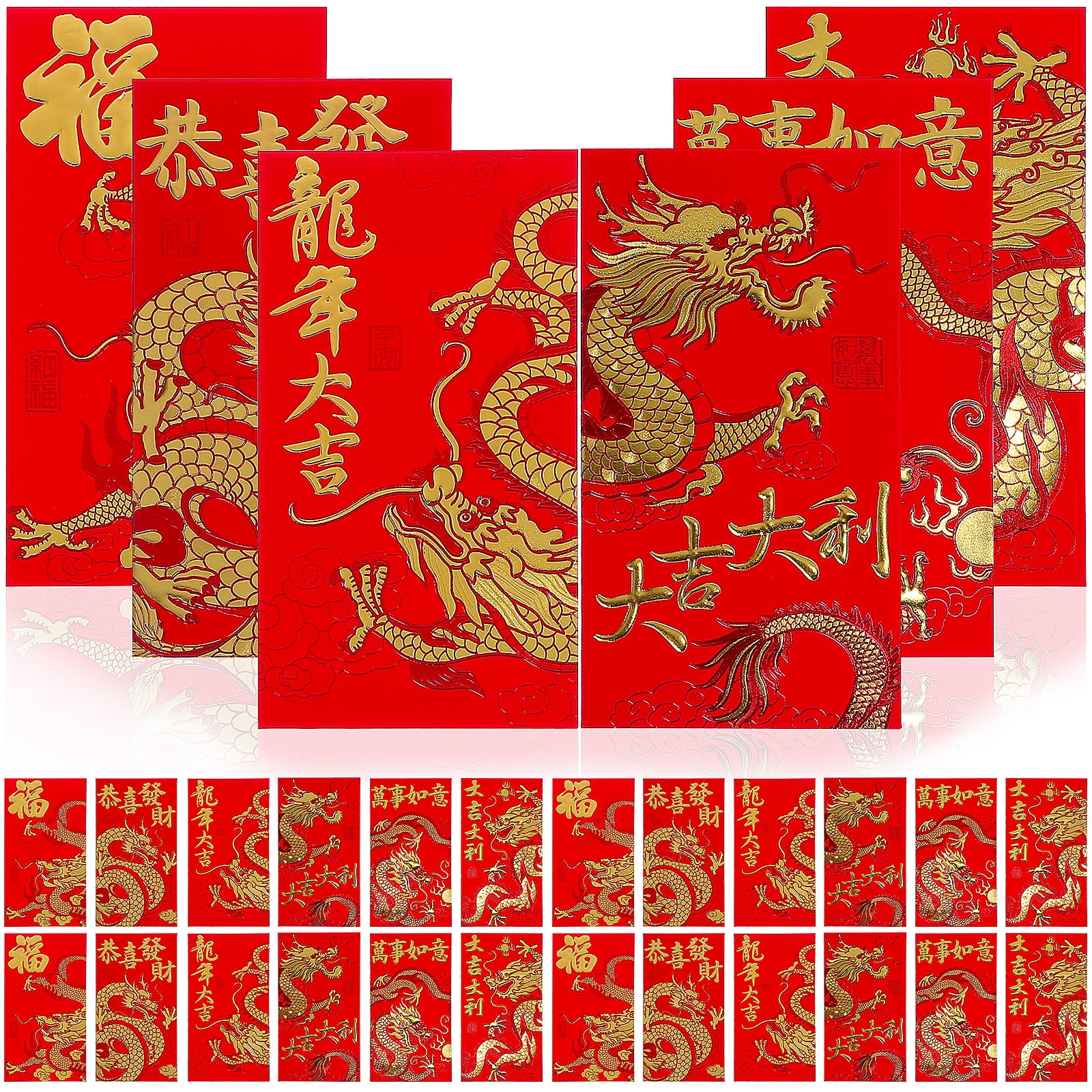36 Pcs in Total) Large Quantity Red Envelopes Fine Workmanship Packets ...