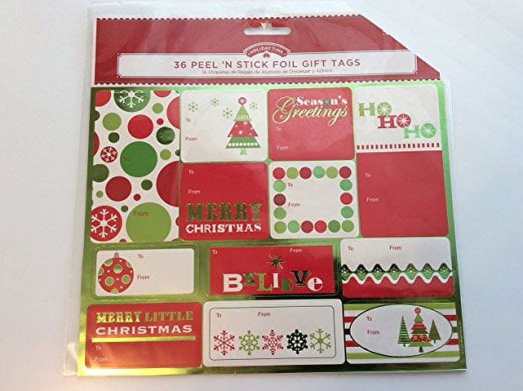 36 Peel N' Stick Foil Gift Tags - Walmart.com