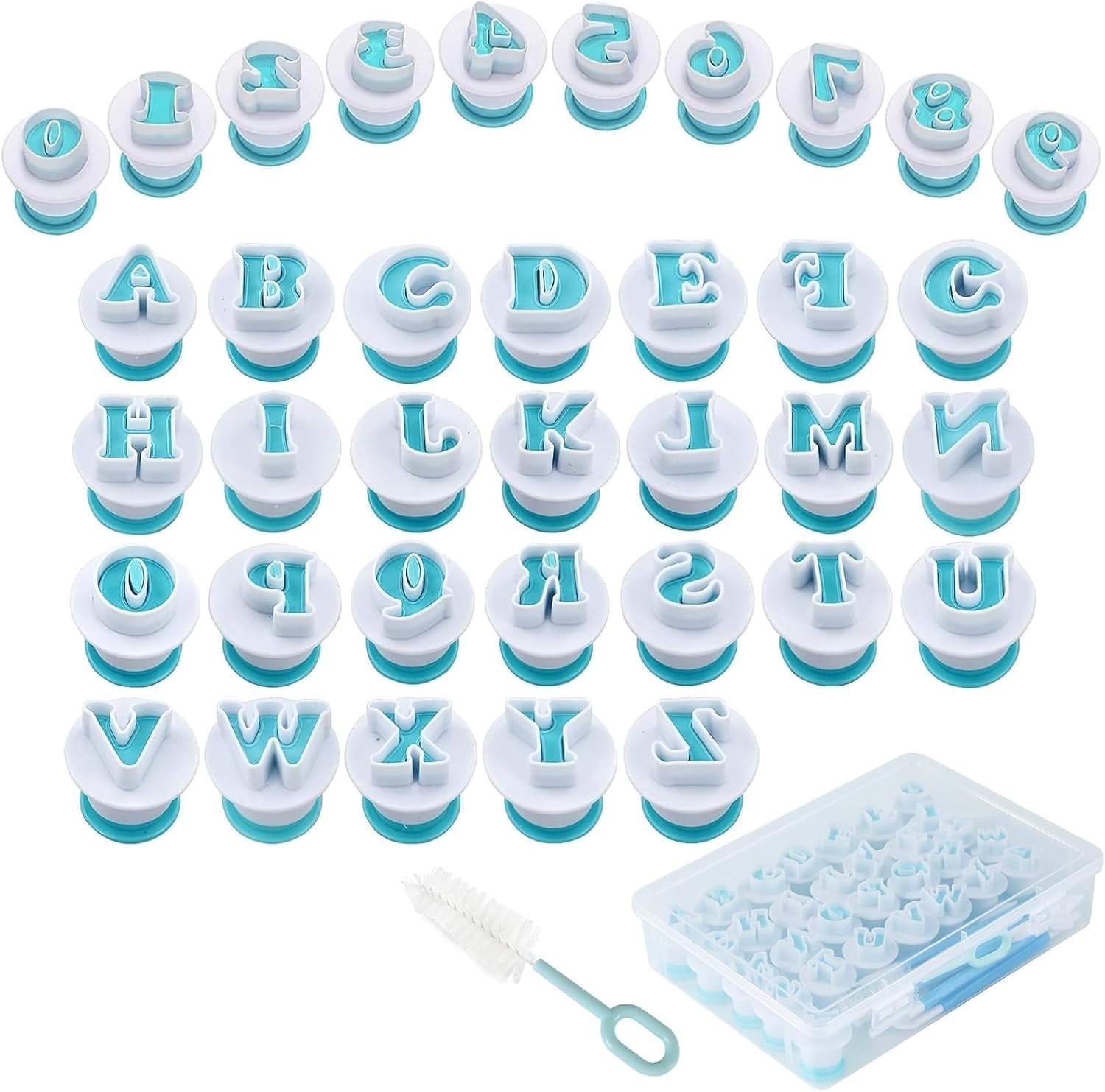 36-Piece Alphabet & Number Cookie Cutter Set with 8 Carving Tools and ...