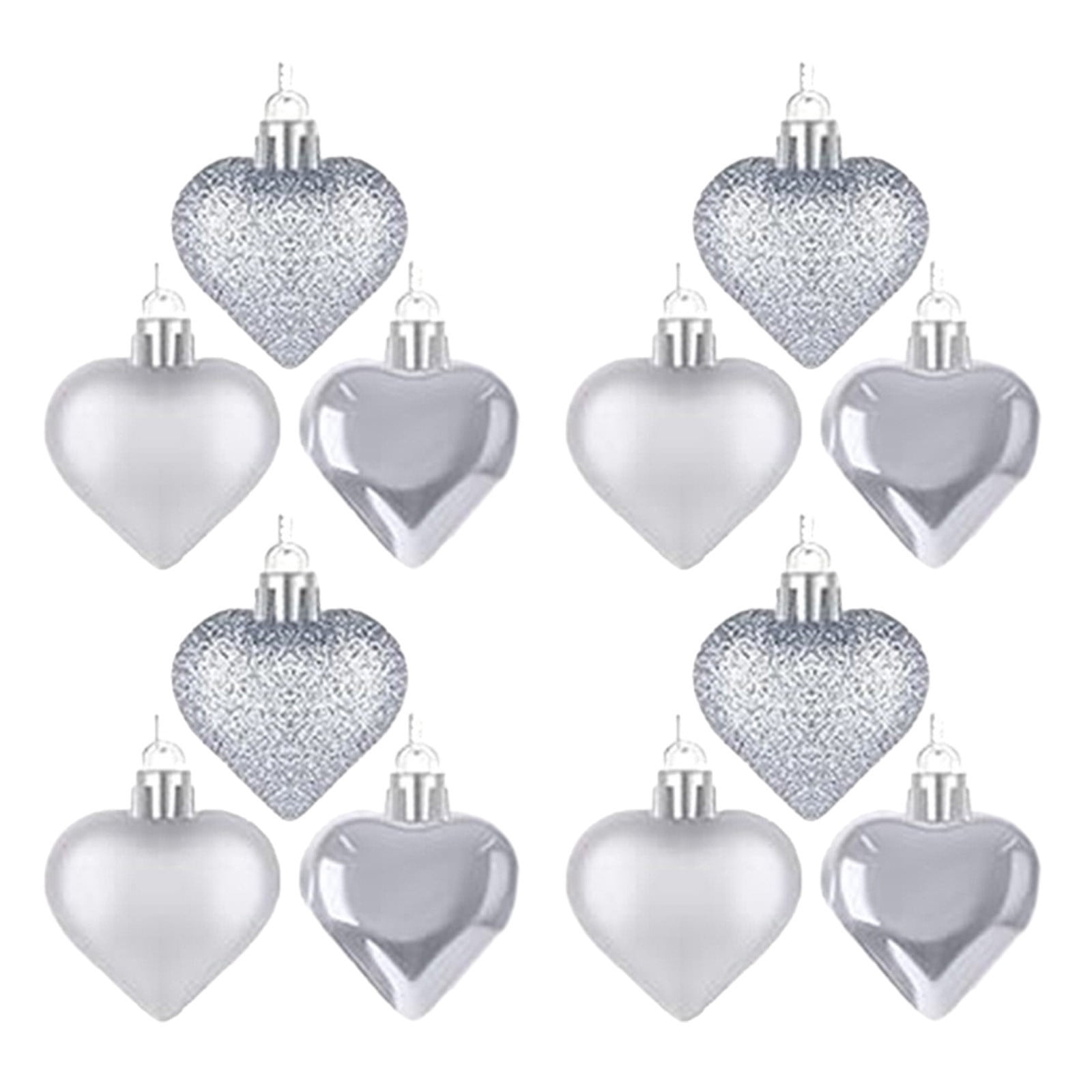 36-Piece Heart Pendant Decorative Ornament Set, 4.5cm Glossy and Matte ...