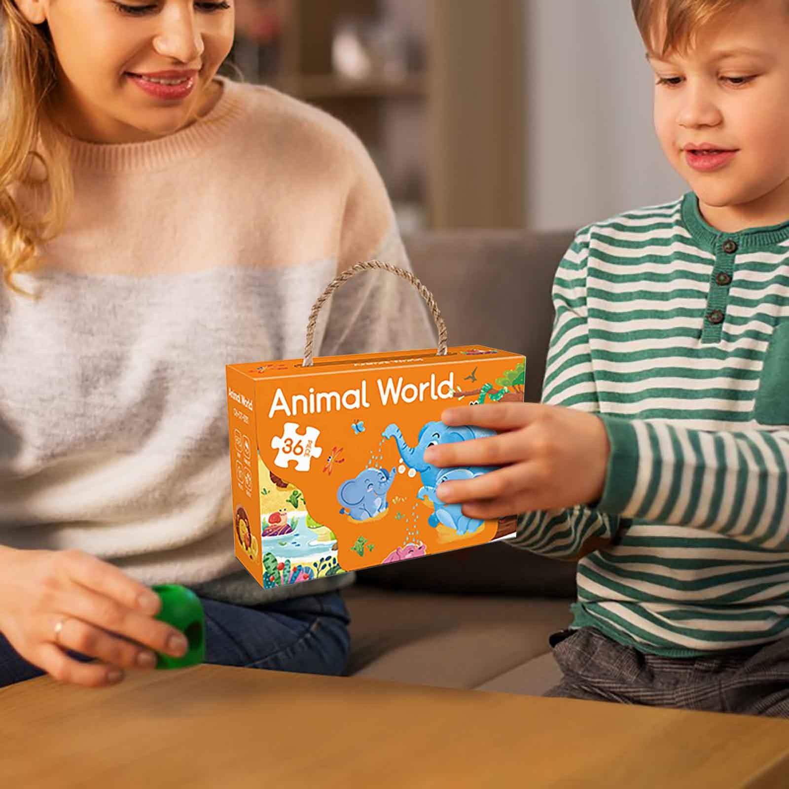 36-Piece Kids Puzzle Set for Learning & Brain Development, Safe Rounded ...