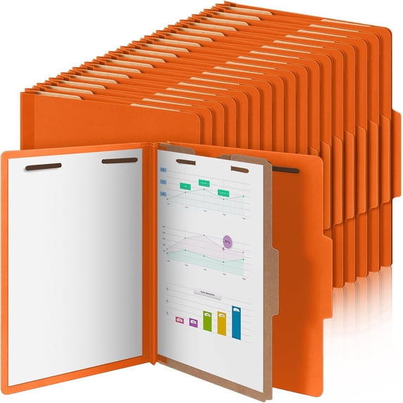 36-Piece Letter-Size Classification Folders with 1 Divider, Pressboard ...