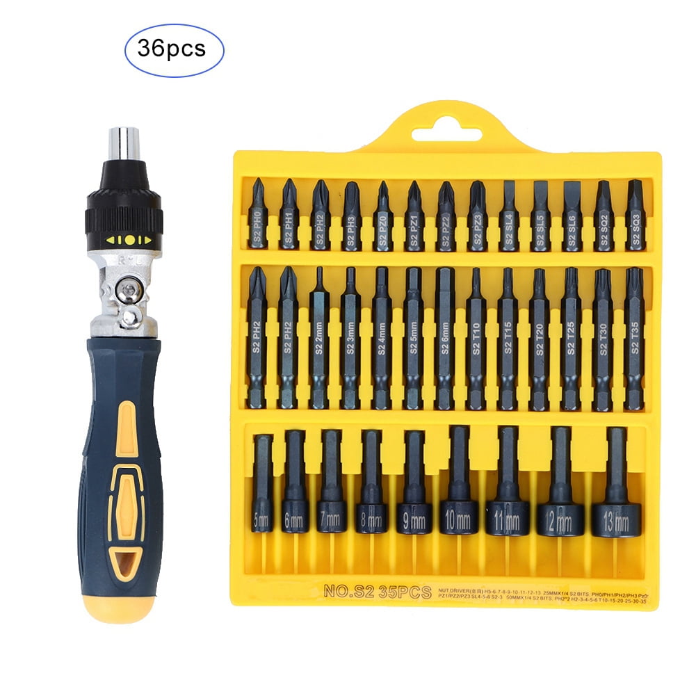 36-Piece Ratchet Socket Set with Hex Screwdriver for Efficient Tool Kit ...