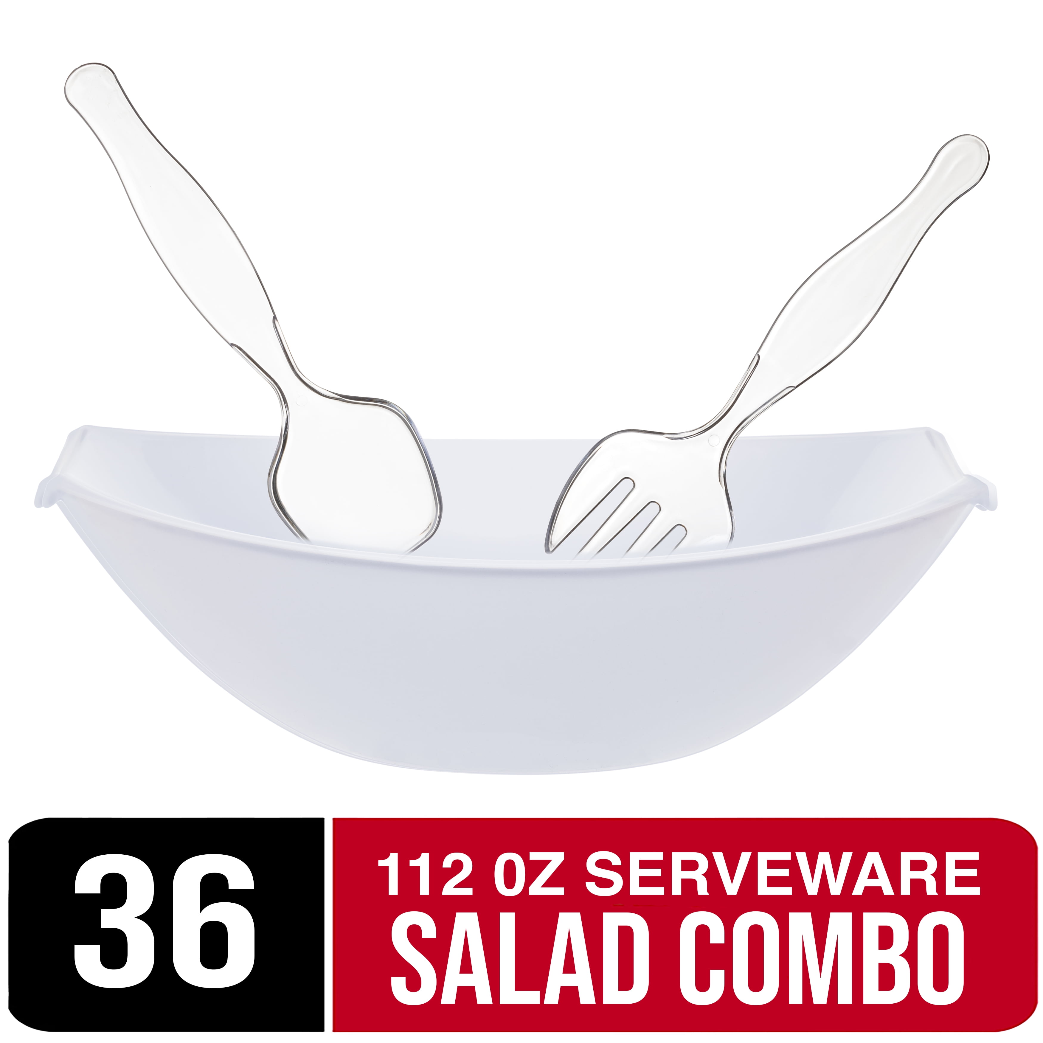 36-Piece Serveware Set - 12 Large White Disposable Serving Bowls (112oz ...