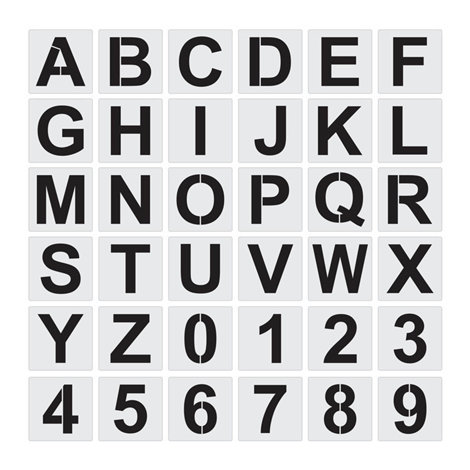 36 Piece Set Of English Alphanumeric Template Diy Hollow Wall Painting ...