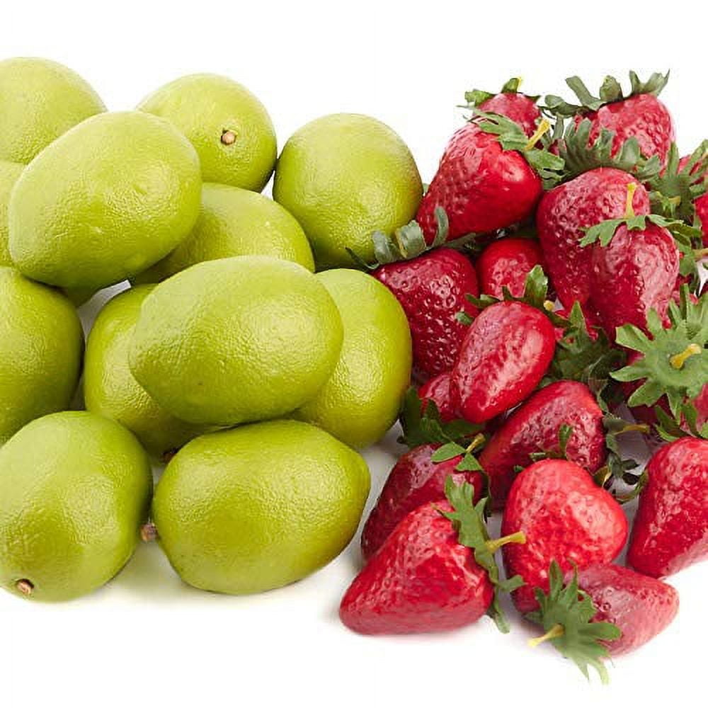 36 Piece Set of Mixed Fake Limes and Strawberries - For Spring and ...