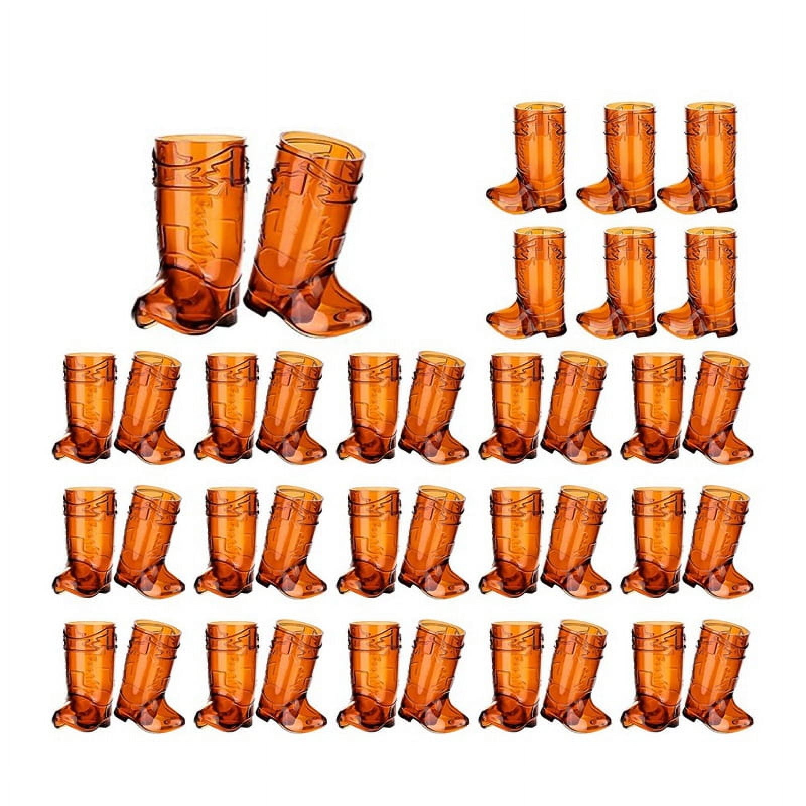 36 Pieces 1 OZ Clear Cowboy Glasses Mini Cowboy Boot Shot Glasses ...