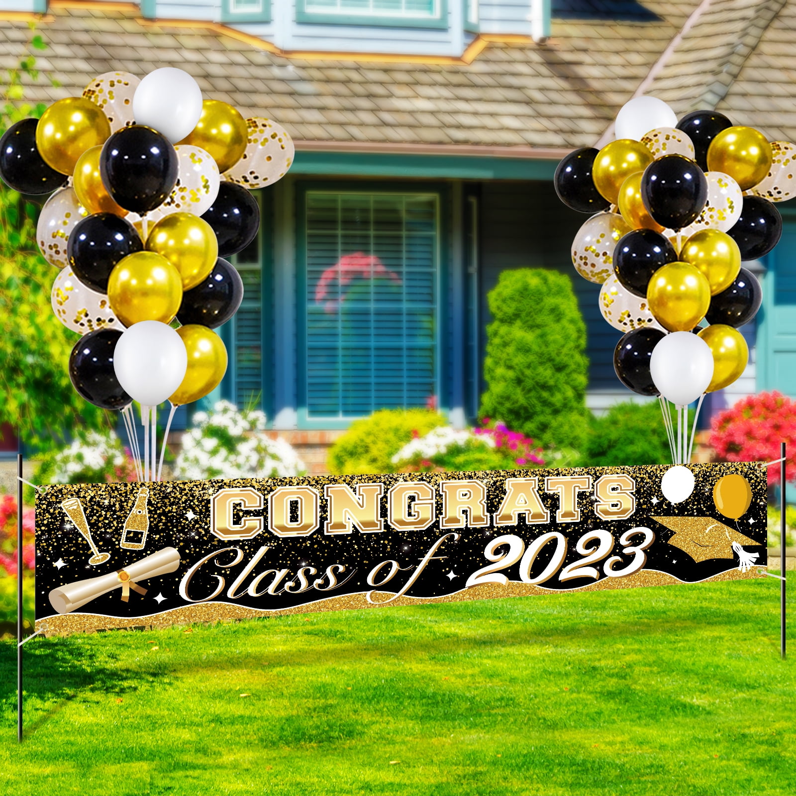 36 Pieces 2023 Graduation Banner Decoration Set, Large Congrats Grad ...