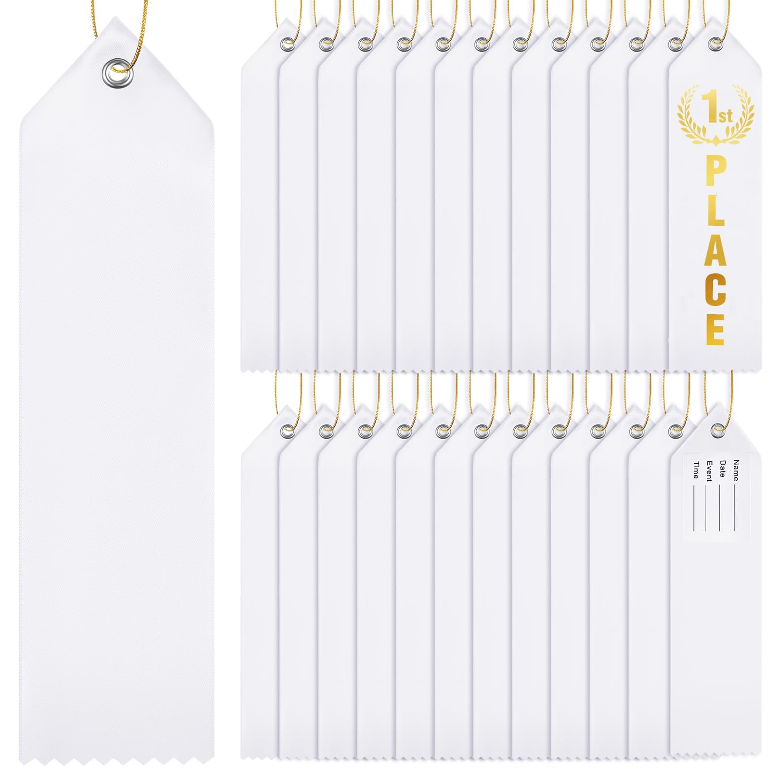 36 Pieces Blank Award Ribbons DIY Medal Prize Ribbons with Attached ...